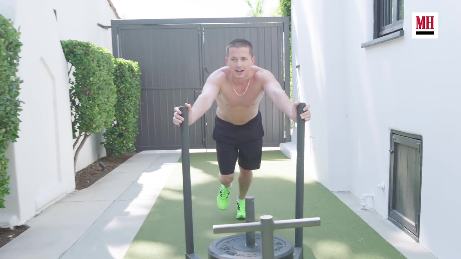 ausCAPS: Charlie Puth shirtless in Men's Health: Gym and Fridge