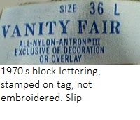 Sweet Vintage Designs: Vanity Fair Lingerie