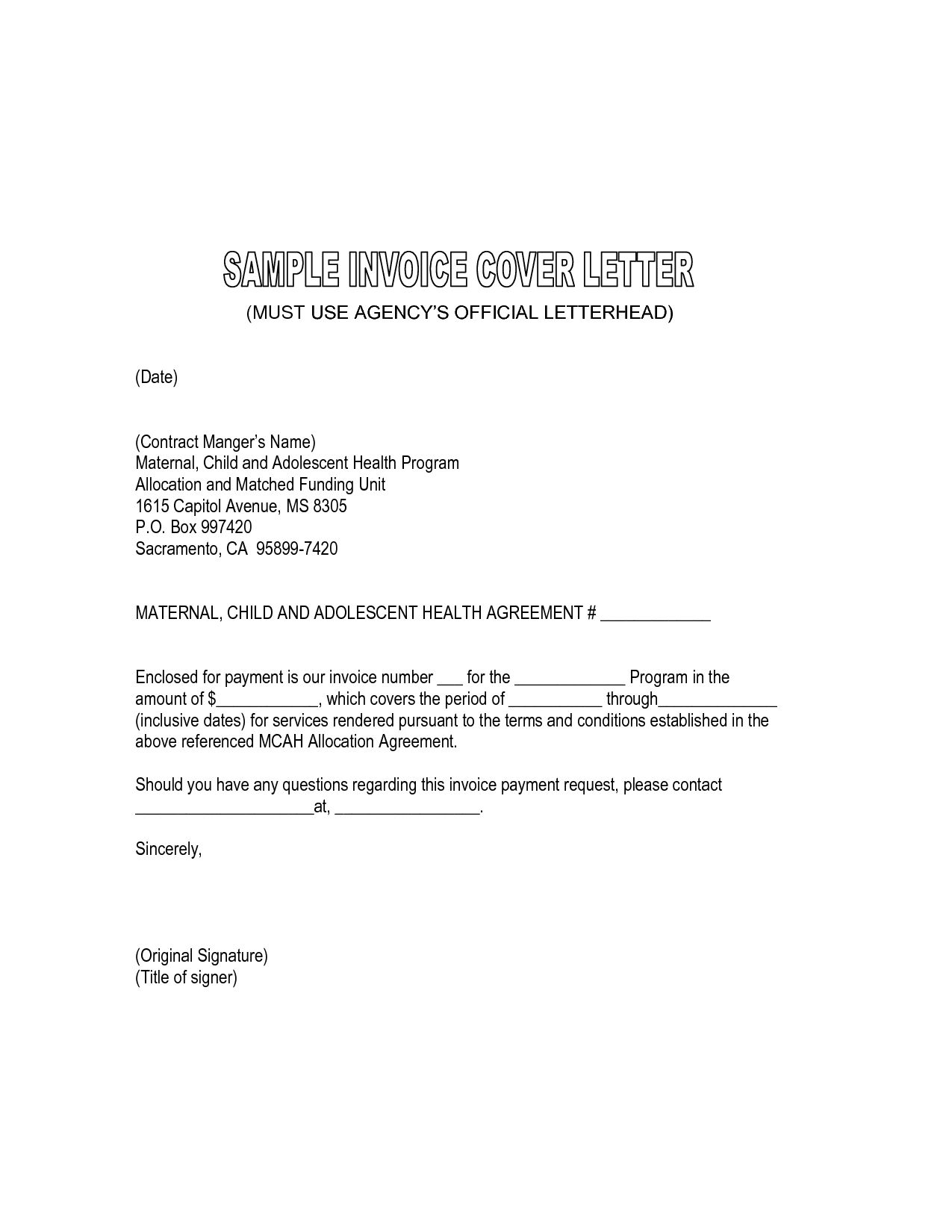 Invoice Letter Template ~ Resume Letter