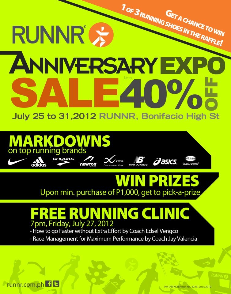 Manila Shopper: RUNNR Anniversary Expo/SALE at BHS July 2012