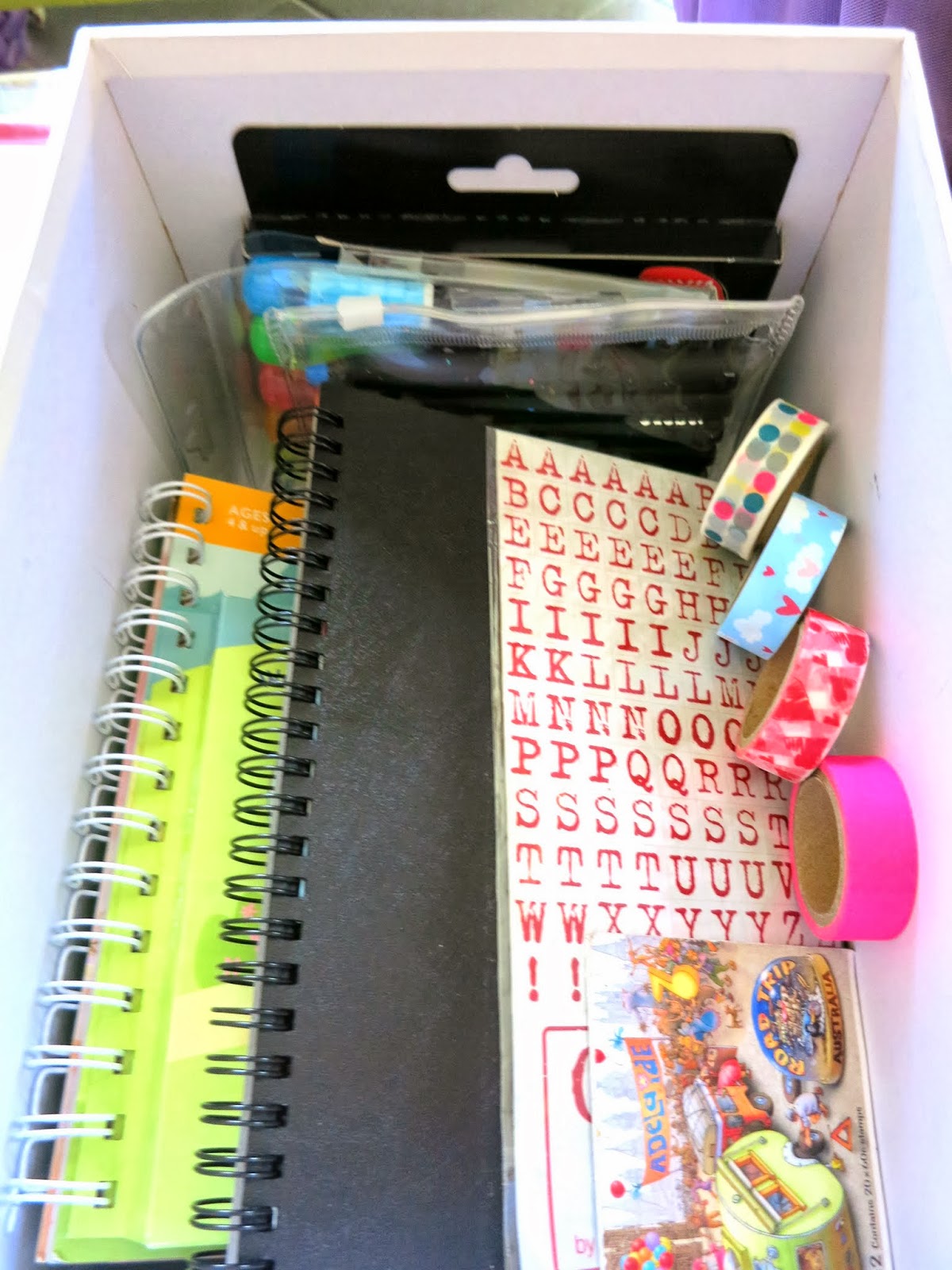 Learn with Play at Home: Enticing Literacy. DIY Writing Box for kids.