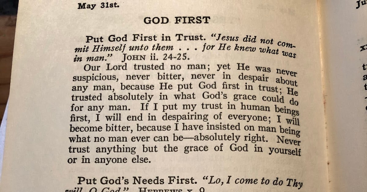 Bible Tags: My Utmost for His Highest - May 31st - God First