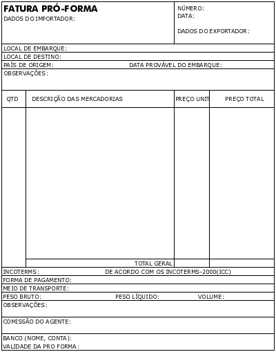 Logística Inteligente: Fatura Pró-Forma