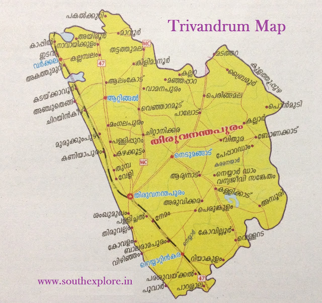 THIRUVANANDHAPURAM TOURIST MAP | TOURIST PLACES IN TRIVANDRUM ...