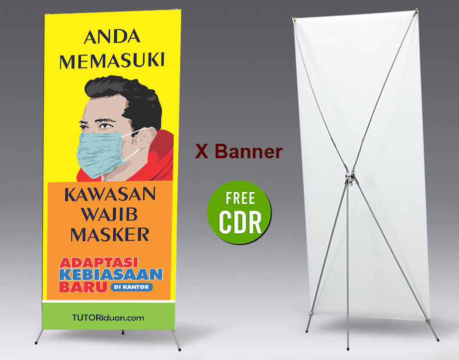 Aneka Desain Banner Spanduk Kawasan Wajib Masker CorelDraw (Free CDR ...