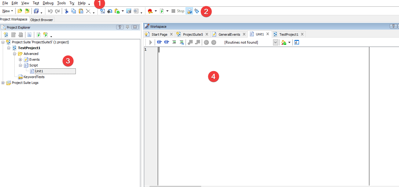 Understanding Testcomplete User Interface