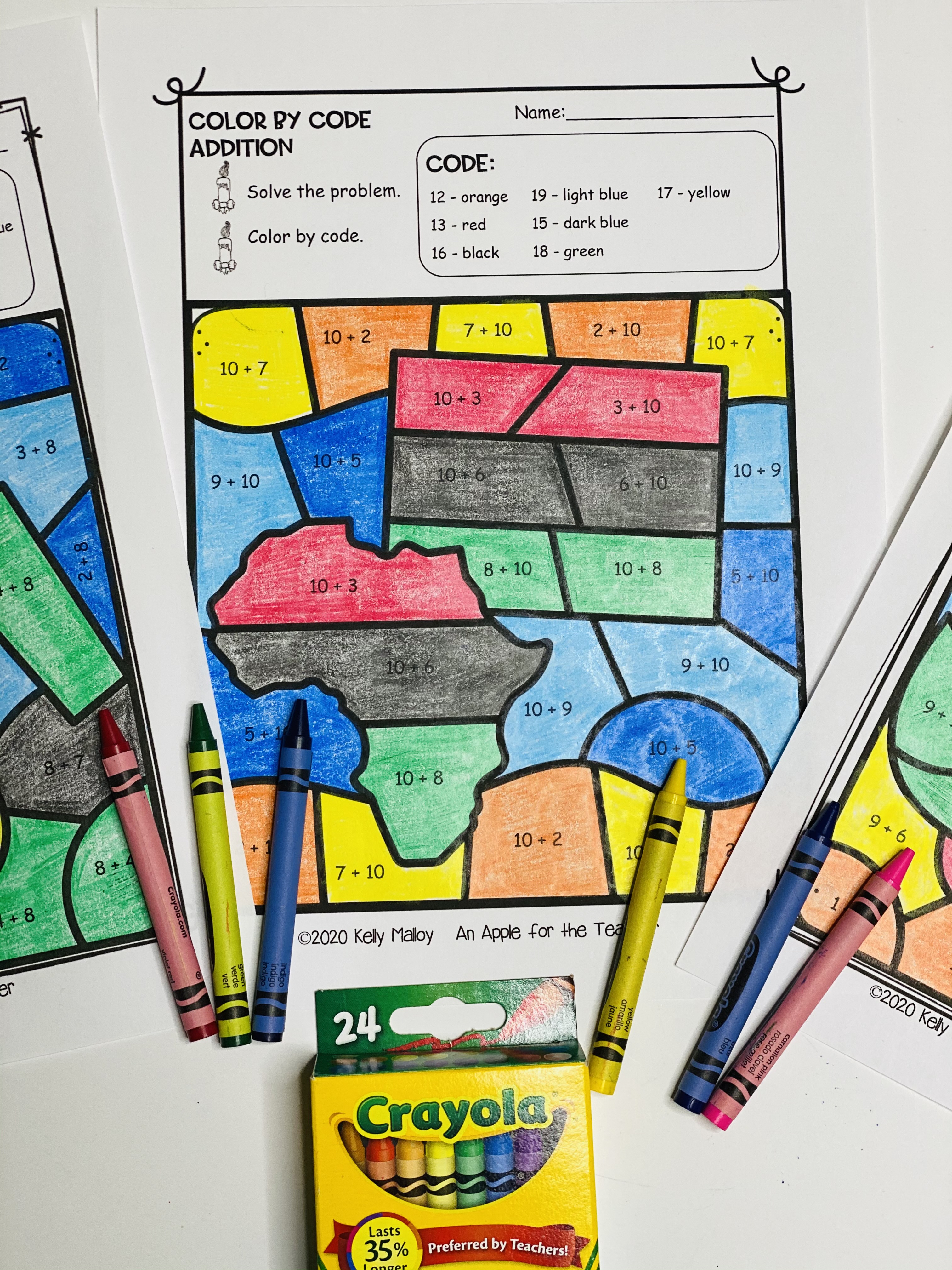 An Apple For The Teacher: Kwanzaa Color By Number Math Facts Practice ...