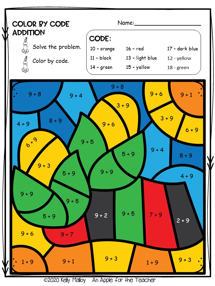 An Apple For The Teacher: Kwanzaa Color By Number Math Facts Practice ...