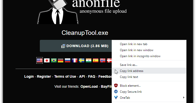 Anonfiles Upload File