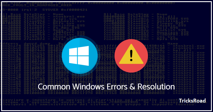 Top 5 Windows Error Messages and Resolution | TricksRoad- Making Your ...