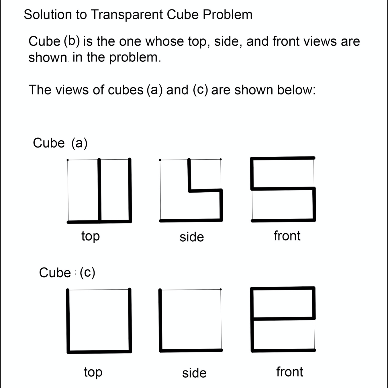 1001 Math Problems: Transparent Cube Problem