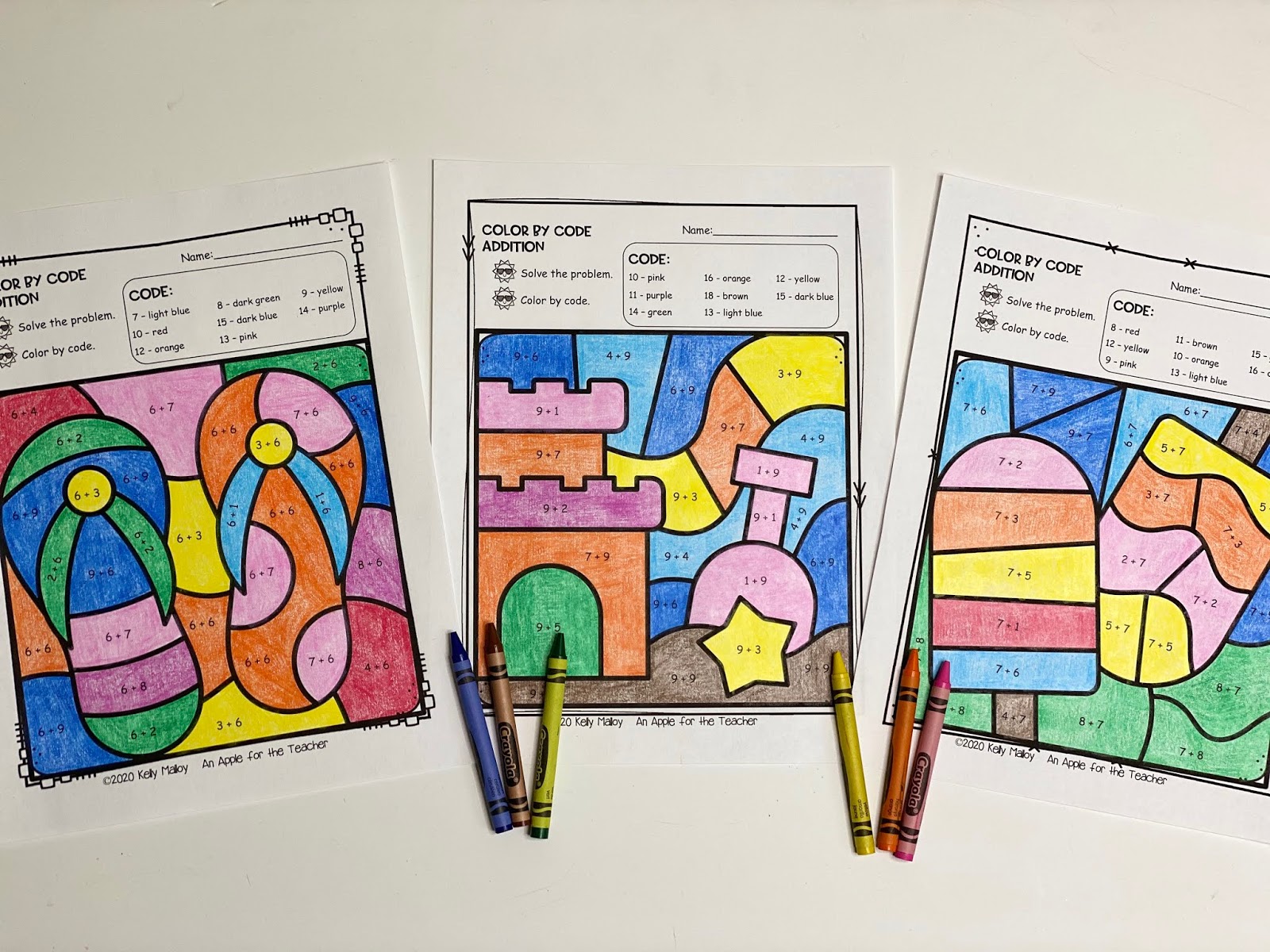 An Apple For The Teacher: Summer Color By Number