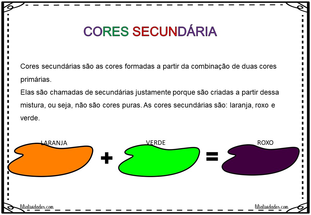CORES PRIMÁRIAS E SECUNDÁRIAS