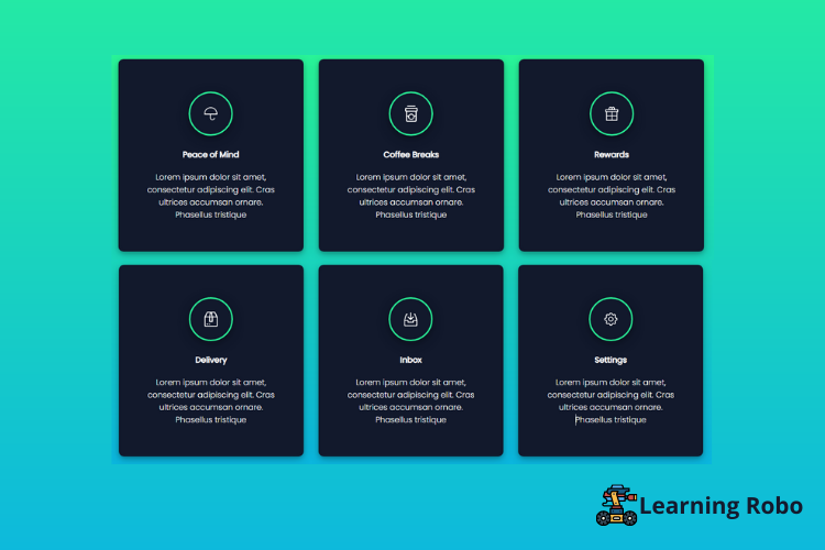 Responsive Service Card Design using CSS flexbox