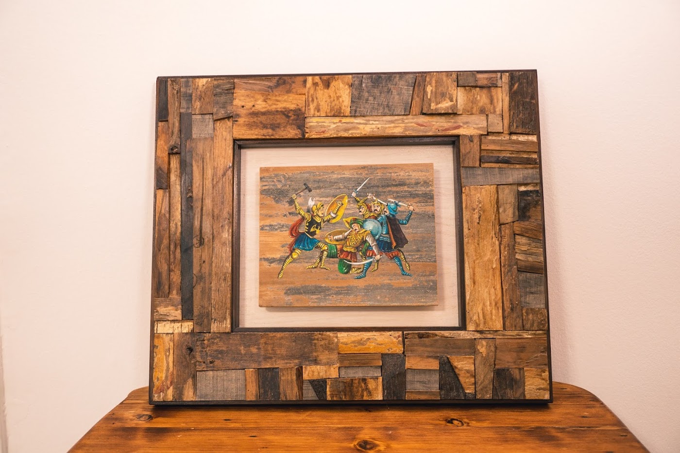 Quadro in legno con scenario marino