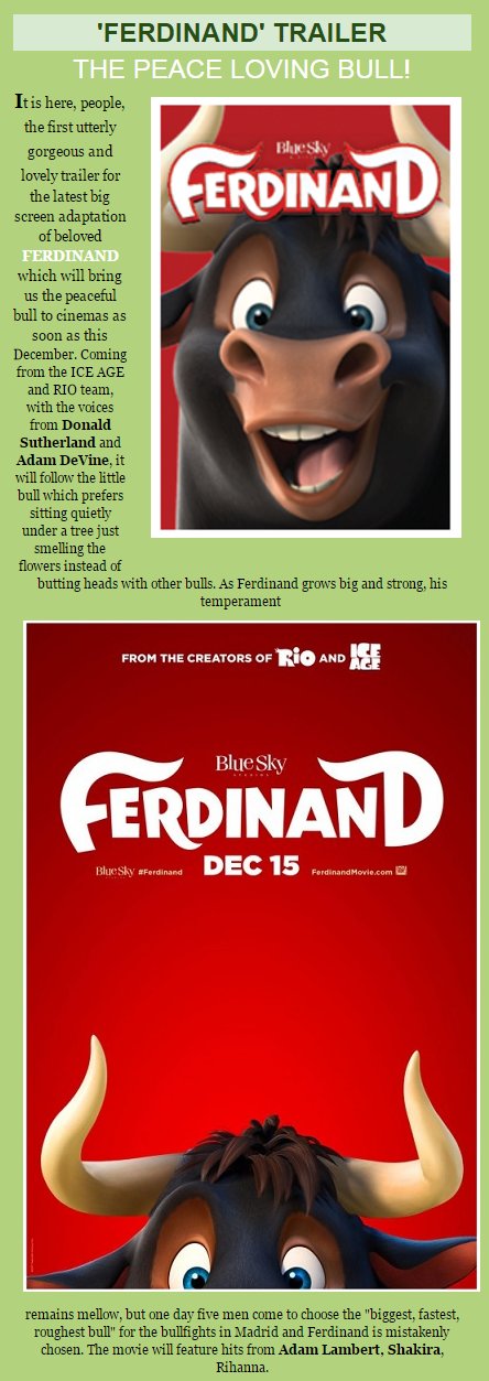 New Animated Movie "Ferdinand" Will Feature Hit Music From Adam Lambert ...