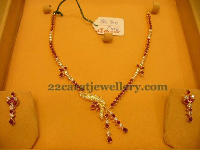 22karat Ruby Set in 27 Gms - Jewellery Designs