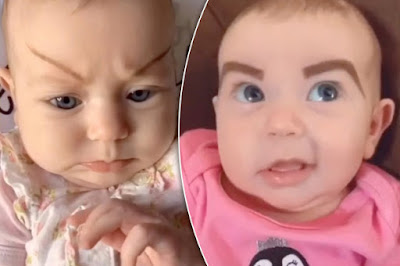 Mom draws ‘evil’ eyebrows on baby and the result is hilarious ...