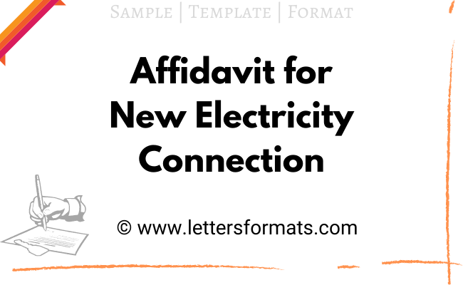 Affidavit Format for New Electricity Connection