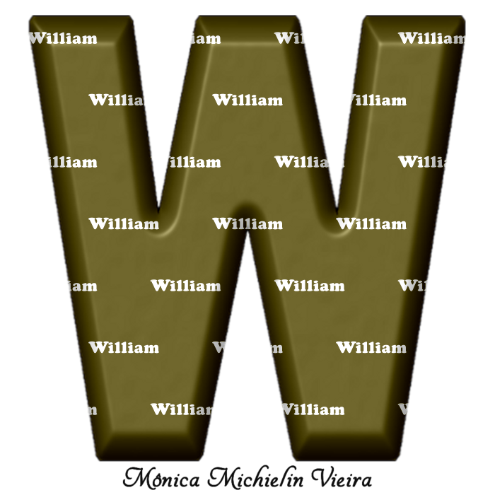 Monica Michielin Alphabets: LETRA W EM PNG COM TEXTURA DE ALGUNS NOMES ...