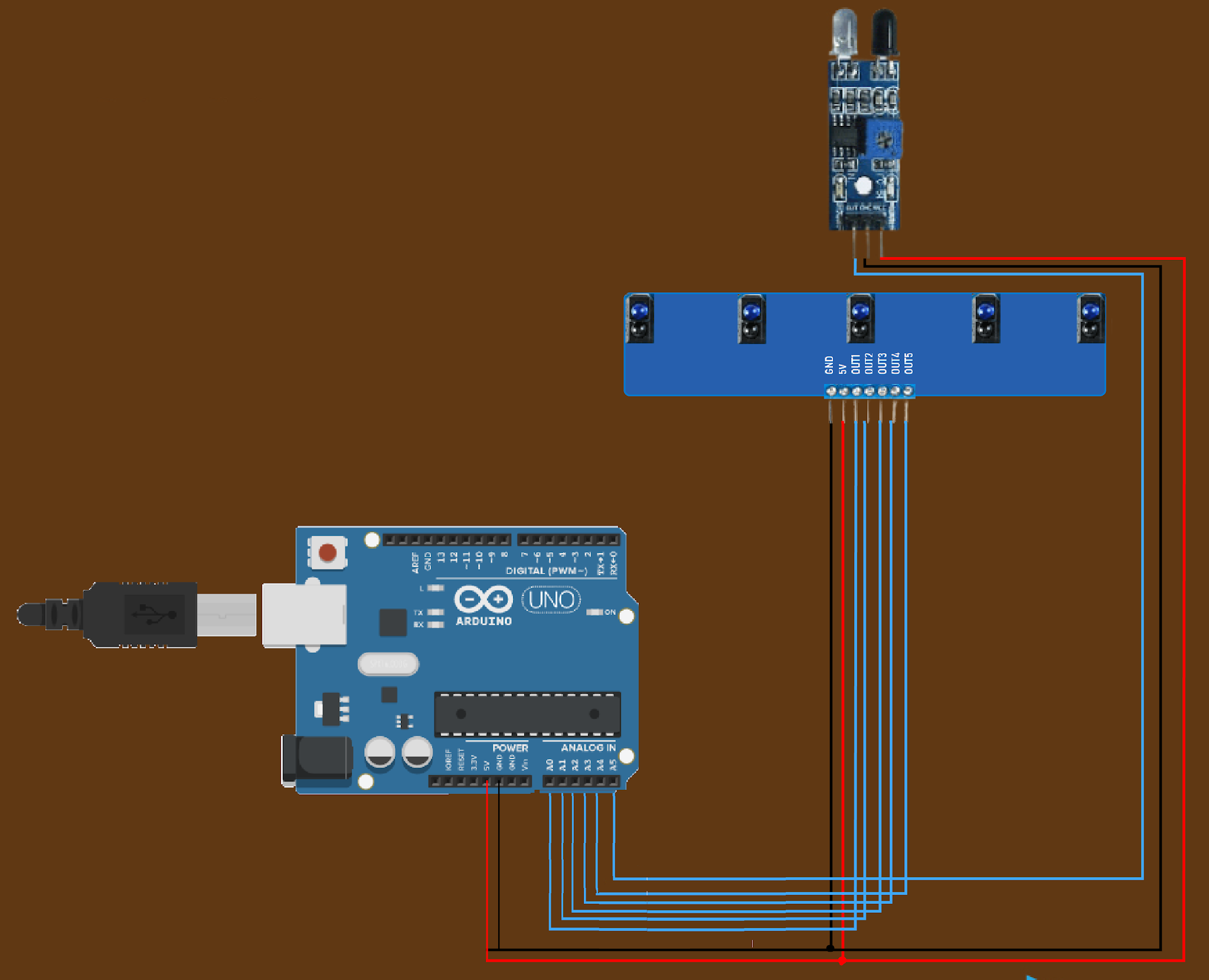 How To Make Line Follower Car with Speed Control | 6 IR Sensor Arduino ...