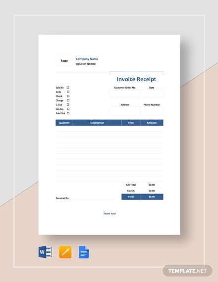 Sample Invoice Receipt - Invoice Template