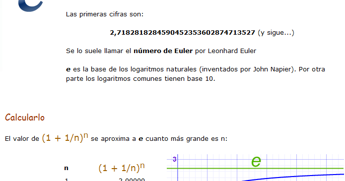 3º E.S.O. - Matemáticas Aplicadas: El número "e"
