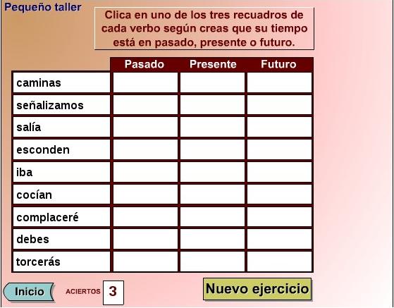 Amigos en 5° básico: Ejercicio on line para reconocimiento de verbos en ...
