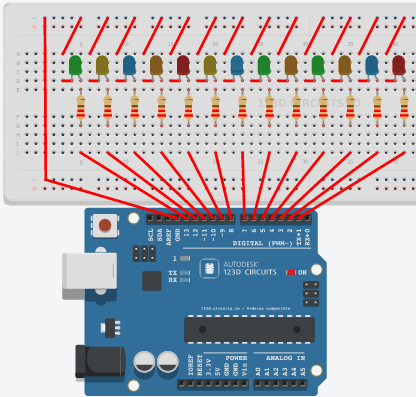 Controla el mundo con Arduino: LEDs con encendido aleatorio