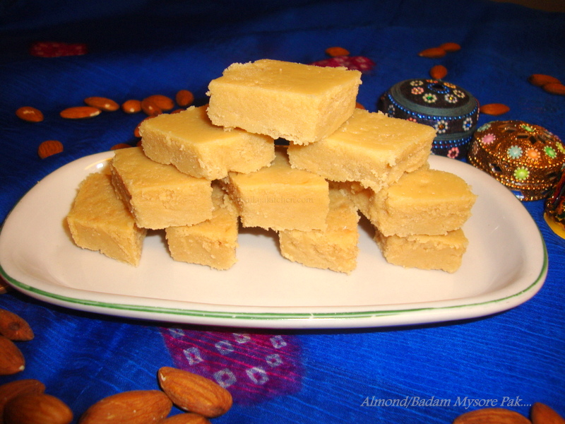 Sailaja Kitchen...A site for all food lovers!: Badam Mysore Pak ...