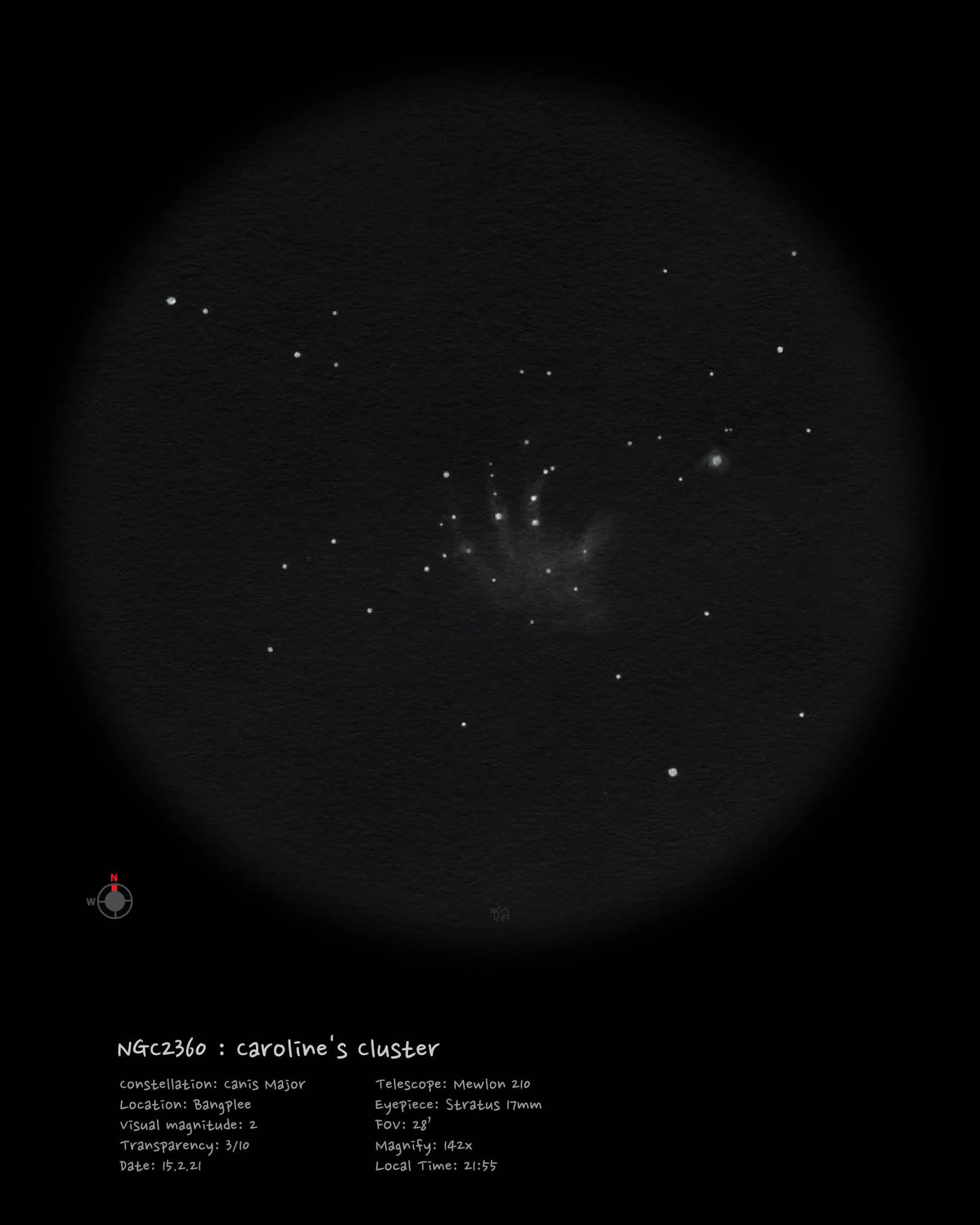 siamskies: NGC2360 : Caroline’s Cluster