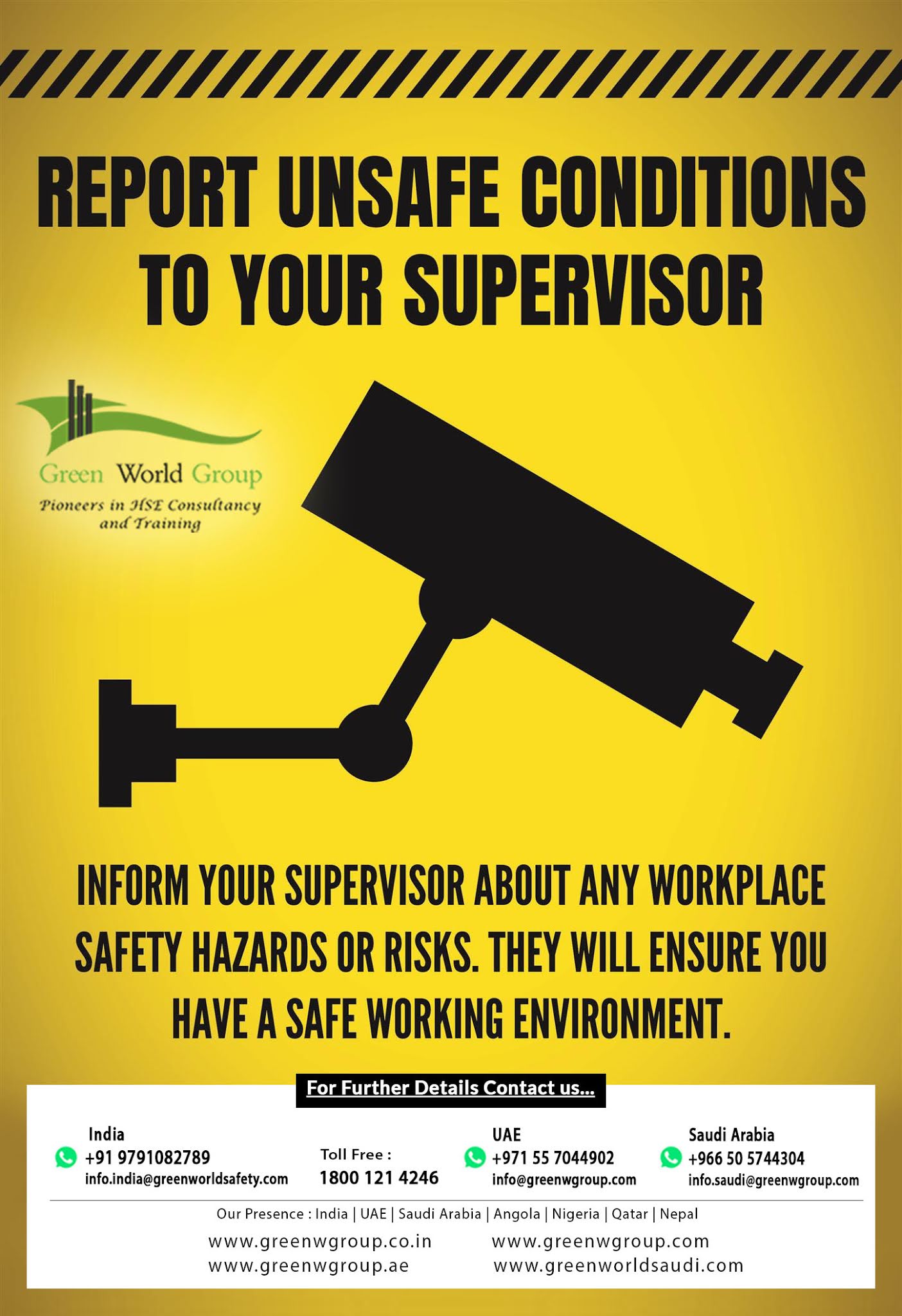 Safety Slogan for Report all the unsafe conditions - GWG