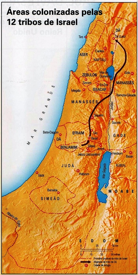 As doze tribos de Israel - Mapas Bíblicos