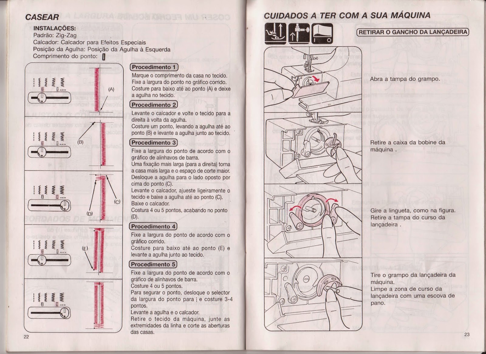 Lãs com Tons: Manual de Instruções da Singer mod. 345