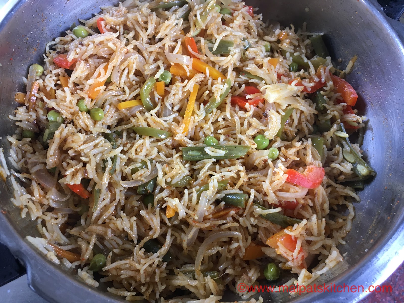 5-MINUTE PULAV, how to cook up an instant pulav with lot of vegetables ...