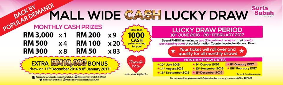 Meja Rasa KK (Blog): BACK BY POPULAR DEMAND! - MALL WIDE CASH LUCKY ...
