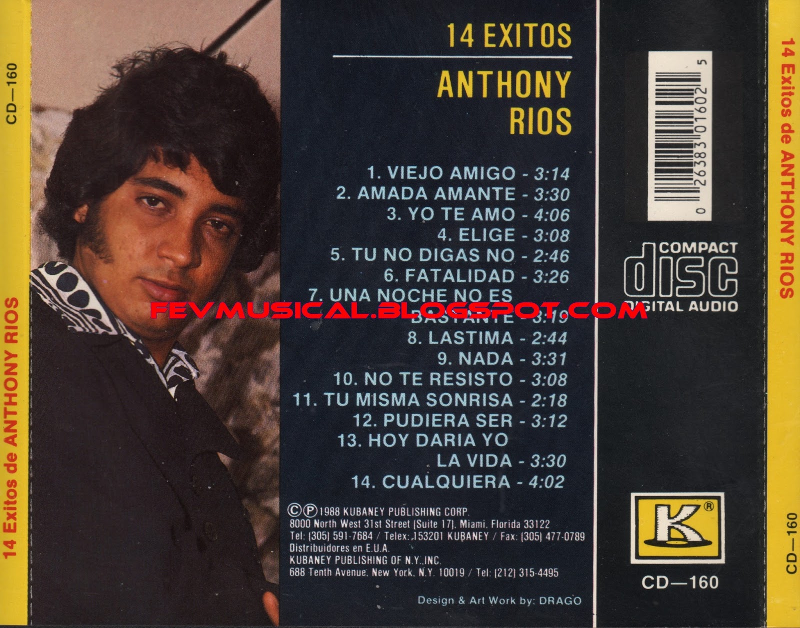 FEV MUSICAL: 1988 - Anthony Rios - 14 Exitos (Kubaney)