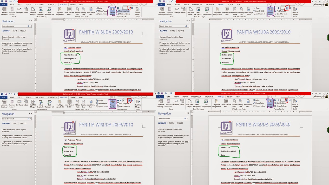 Dicki Franaya Tutorial Cara Membuat Mail Merge Part 2 Database Excel Dicki Franaya Tutorial Cara Membuat Mail Merge Part 2 Database Excel