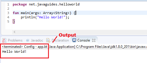 Kotlin Hello World Application using Eclipse IDE