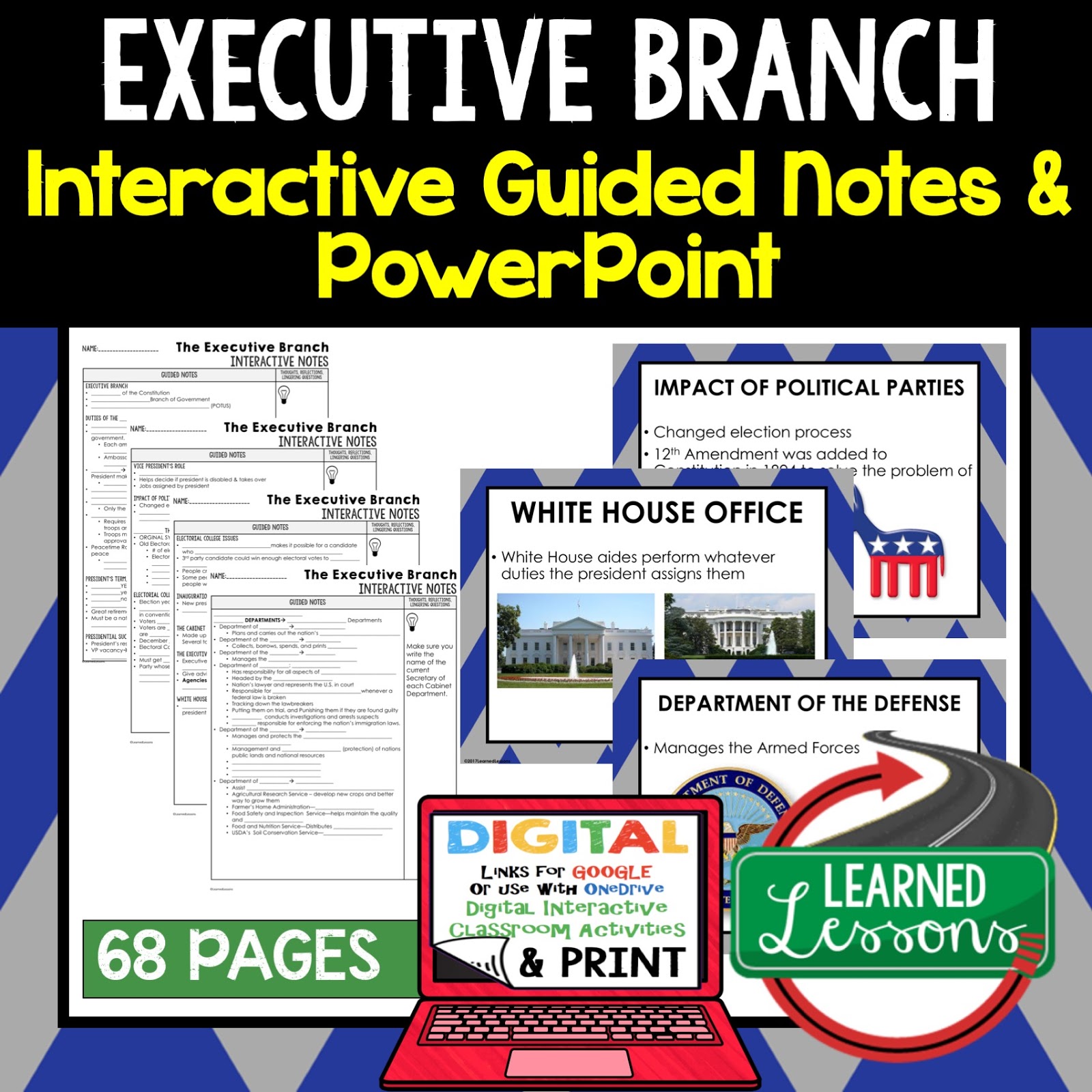 CIVICS Guided Notes and PowerPoints BUNDLE, Print and Digital Graphic ...