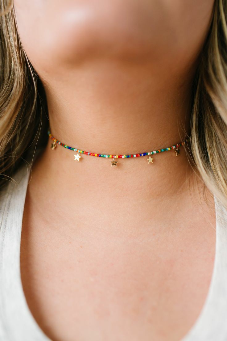 Multi color delicate necklace designs