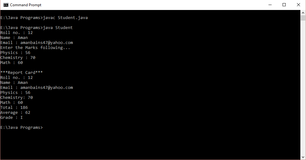Java Programing: Program to display student report card. Java Programing: Program to display student report card.