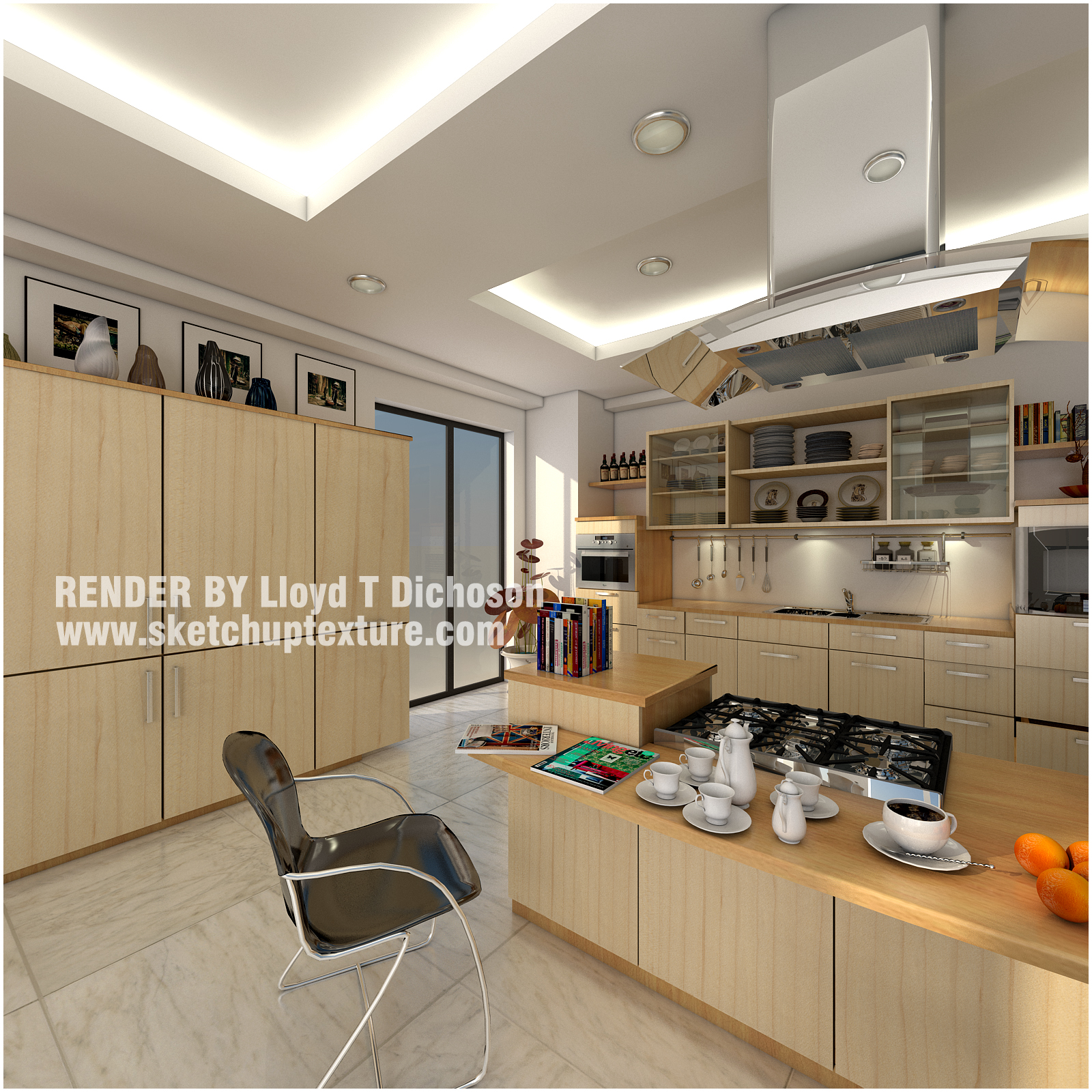 SKETCHUP TEXTURE: FREE SKETCHUP 3D SCENE KITCHEN AREA