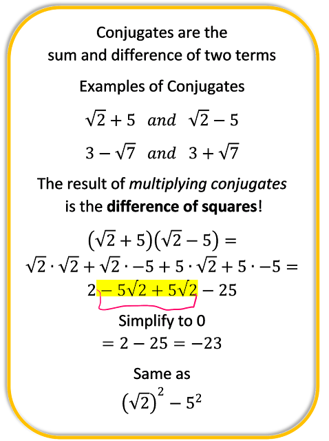 Algebra I @ Field School: Conjugates and Other Roots