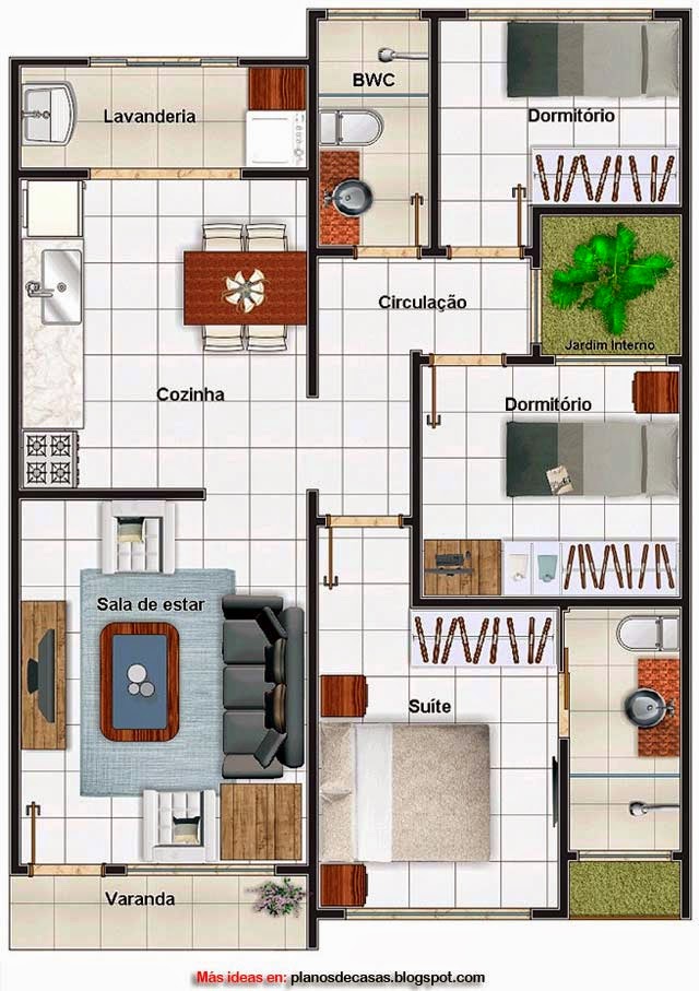 PLANO DE CASA MODERNA DE 69 M2 : PLANOS DE CASAS GRATIS Y DEPARTAMENTOS ...