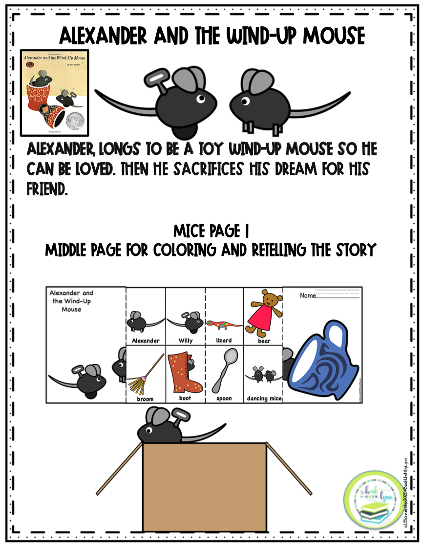 ALEXANDER AND THE WIND-UP MOUSE BOOK CRAFT ~ Book Units by Lynn