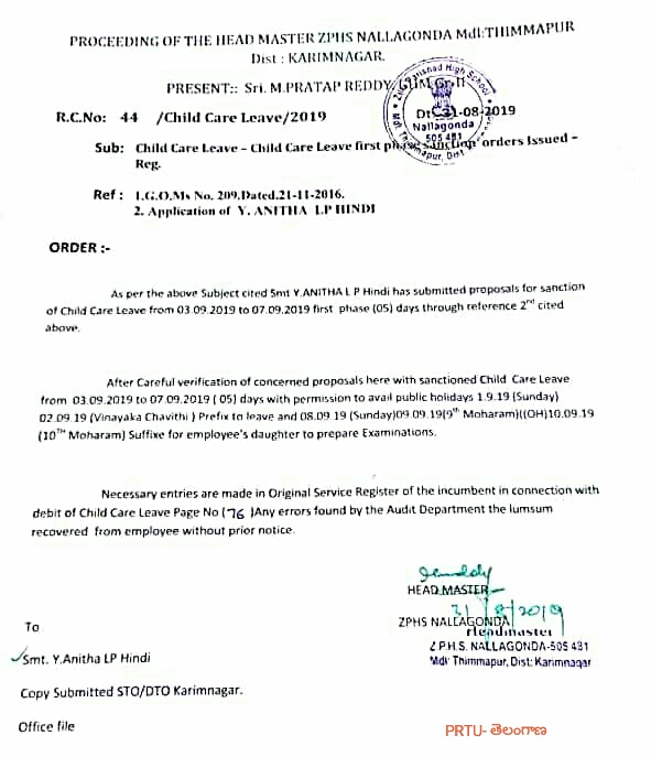 Model Proceedings of Child care leaves with suffix and prefix of ...