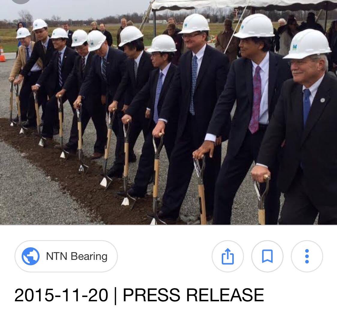 November 17, 2015: Groundbreaking Ceremony for NTN Driveshaft Anderson ...