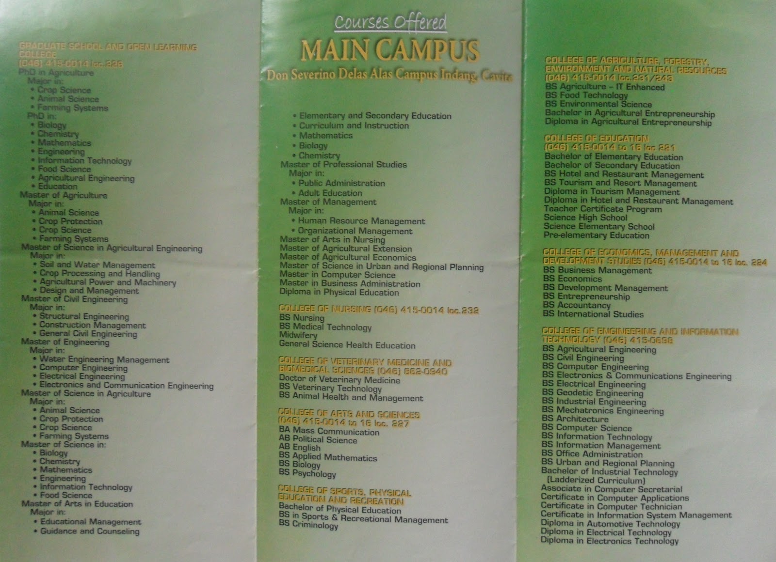 Dince's Chronicles: CAVITE STATE UNIVERSITY - MAIN CAMPUS