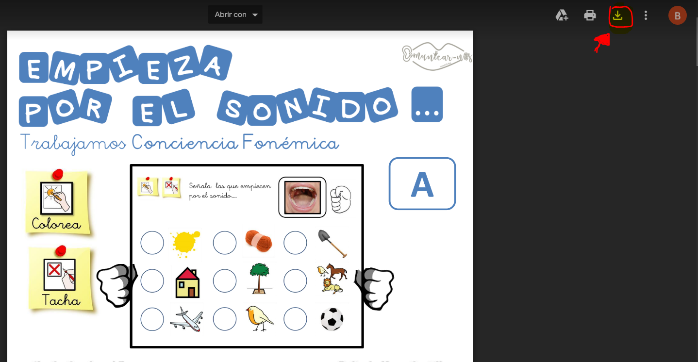 Siembra Estrellas: CONCIENCIA FONÉMICA MATERIAL IMPRESO: "EMPIEZA POR ...